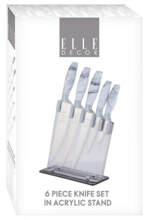 . Elle Decor 5-Piece Professional Kitchen Knife Set with Block and ...