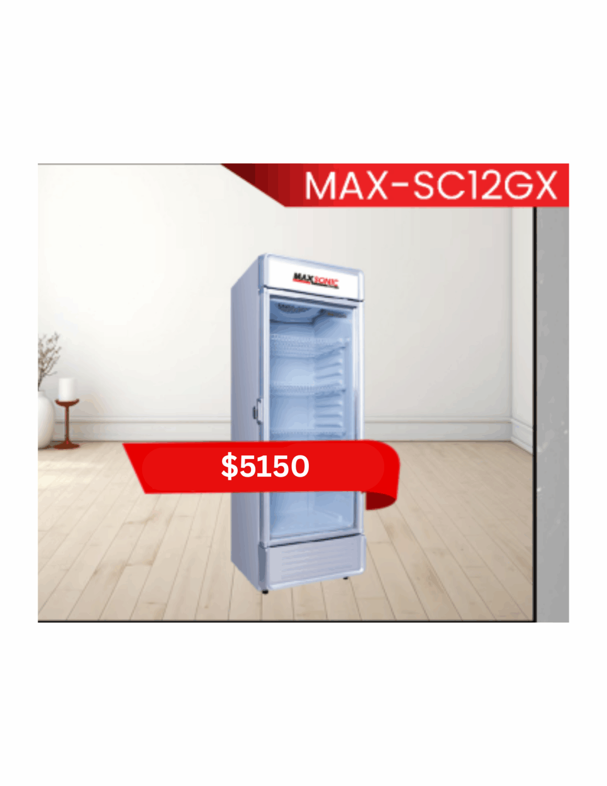 MAXSONIC ELITE 12CU FT SHOWCASE CHILLER - Retail Warehouse Online